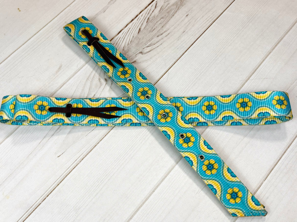 Blue Yellow Flower Cinch Strap Off Billet Set – Cowgirl Barn & Tack