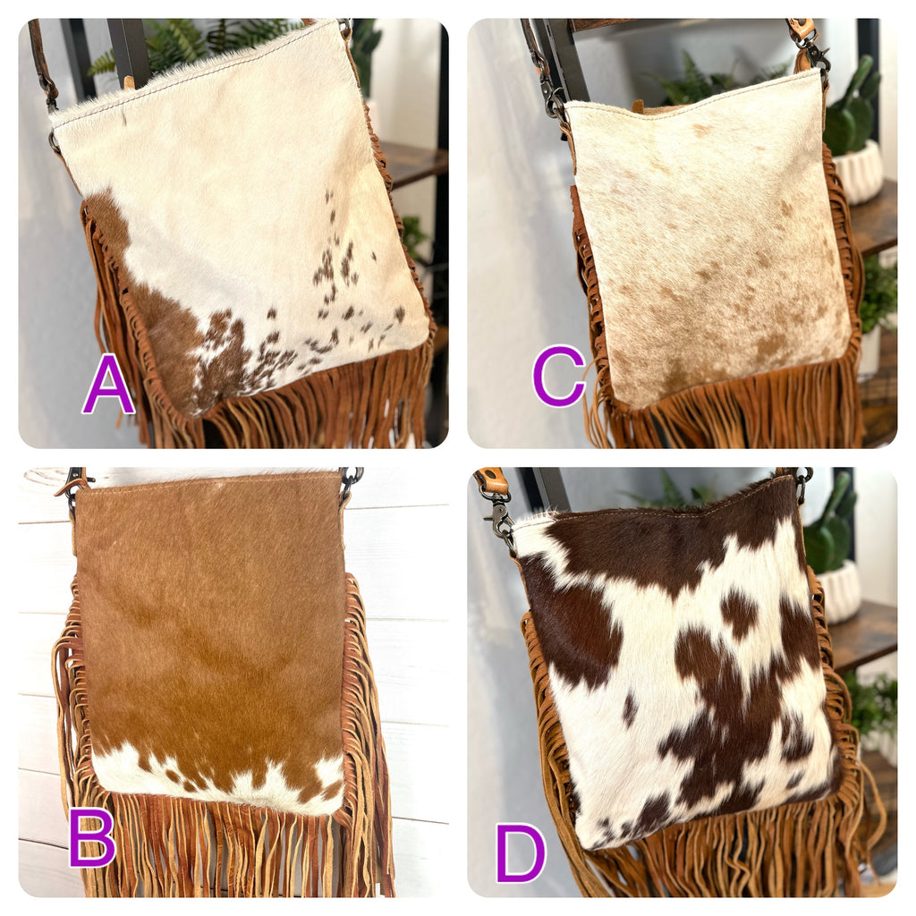 Tan Hide Crossbody Bag & Tan Fringe – Cowgirl Barn & Tack