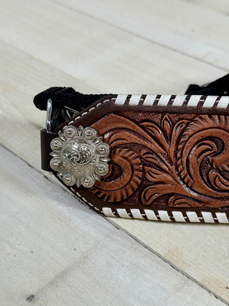 Two Tone Leather with Rawhide Whipstitch Bronc Halter – Cowgirl Barn & Tack