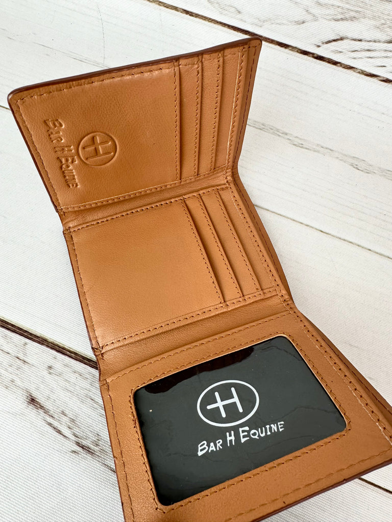 Blue Floral Tooled Tri-Fold Leather Western Wallet – Cowgirl Barn & Tack