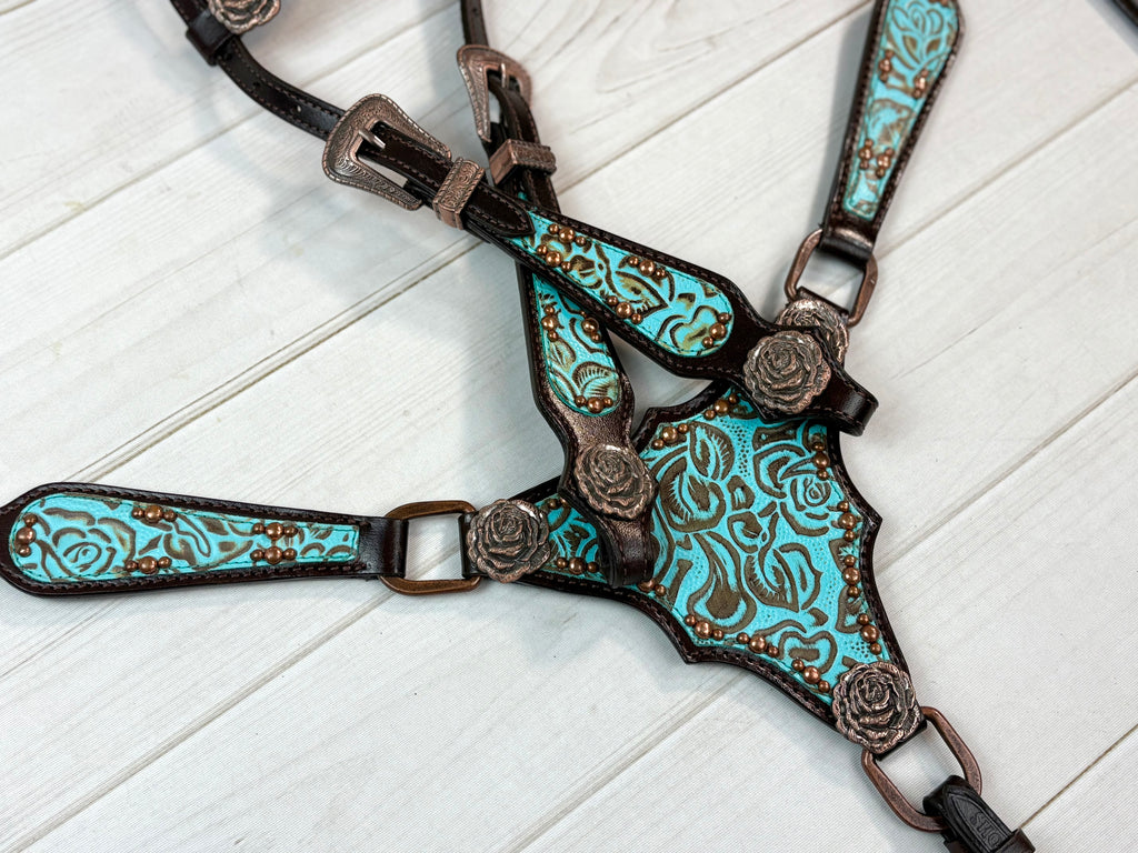 Turquoise Filigree Gladiator Style Leather Tack Set – Cowgirl Barn & Tack