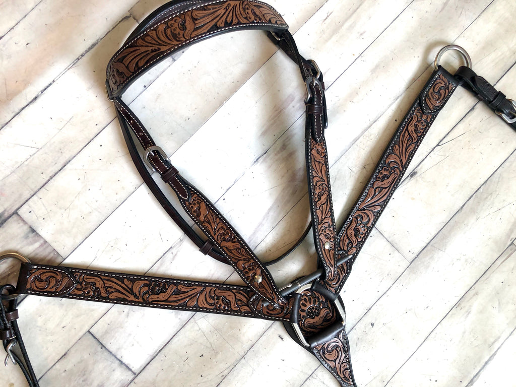 Dark & Medium Tooled Leather Tack Set – Cowgirl Barn & Tack