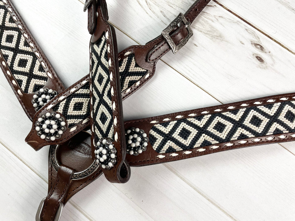 Southwest Black & White Woven Inset Leather Tack Set – Cowgirl Barn & Tack