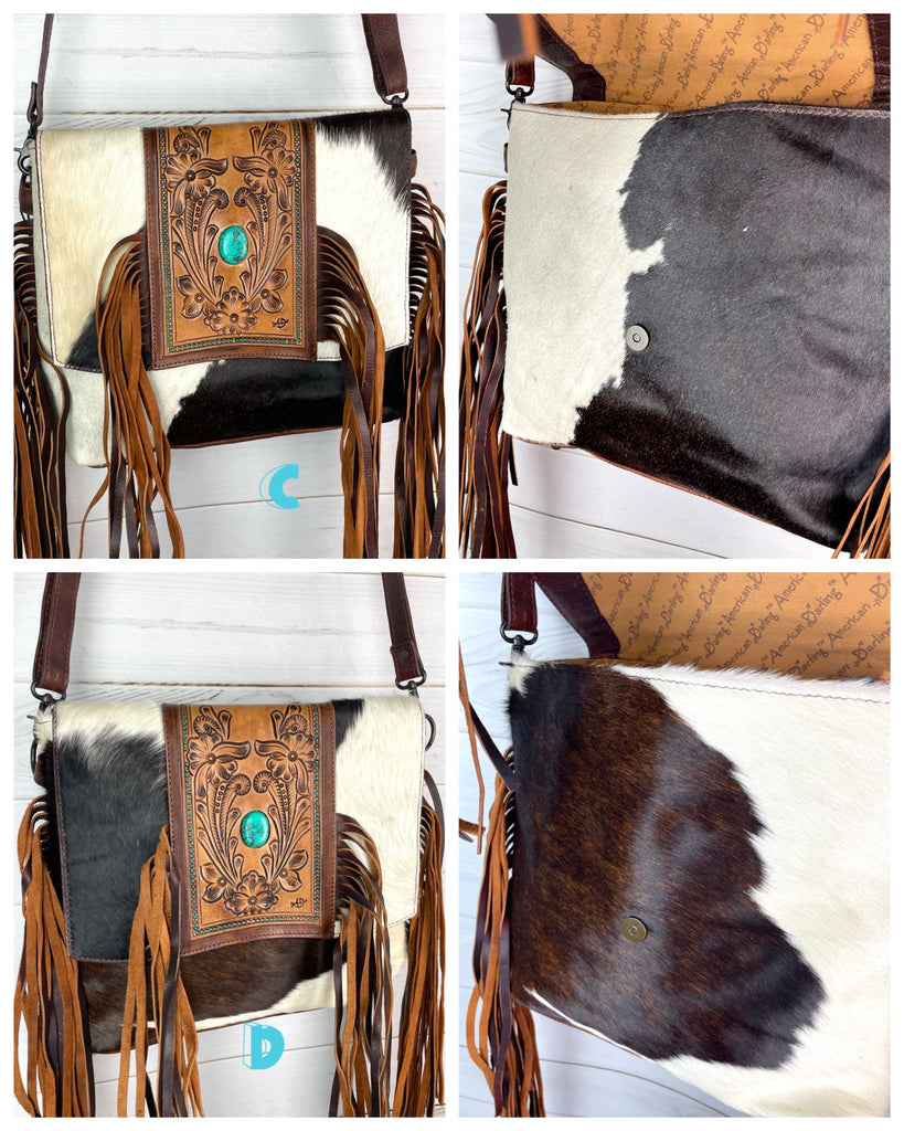 CLEARANCE! Vintage Western Cowhide Satchel Crossbody Bag – Cowgirl Barn ...