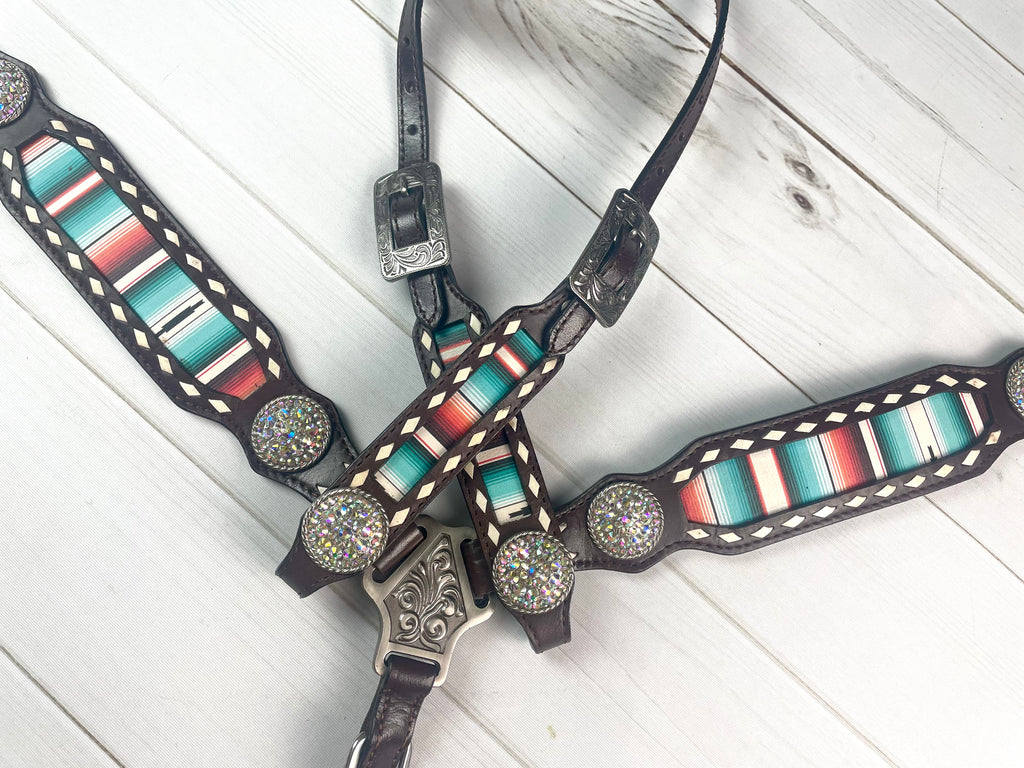 Dark Brown Leather Serape Inset Tack Set – Cowgirl Barn & Tack