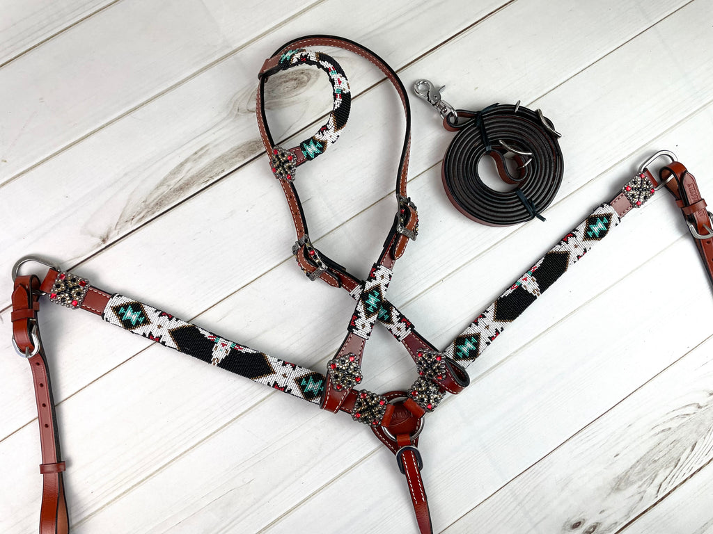 Black Beaded Steer (Bull) Skull Leather Tack Set – Cowgirl Barn & Tack
