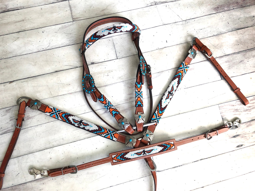Thunderbird Beaded Tack Set – Cowgirl Barn & Tack